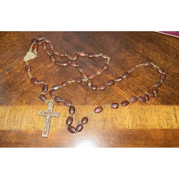 Jewelry | Vintage Military Brown Rosary Beads Dominicani Sabina Rom ...